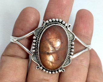 Sunstone Bracelet Sterling Silver Genuine Gemstone Jewelry - Etsy