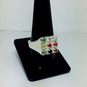 925 Sterling Silver Navratan Ring Studded Precious Nine Planet ...