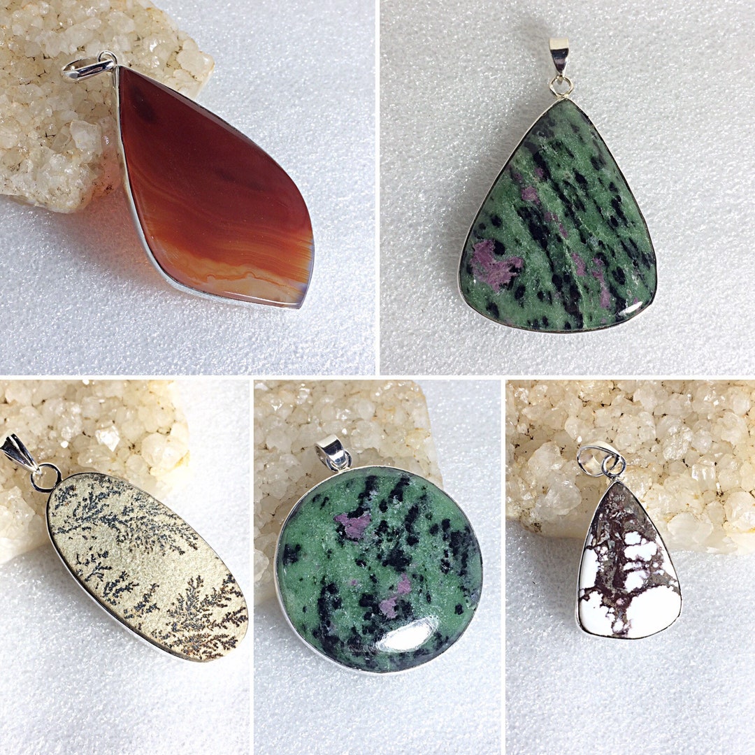 925sterling Silver Pendant Fine Quality Natural Gemstones, Red Onyx ...