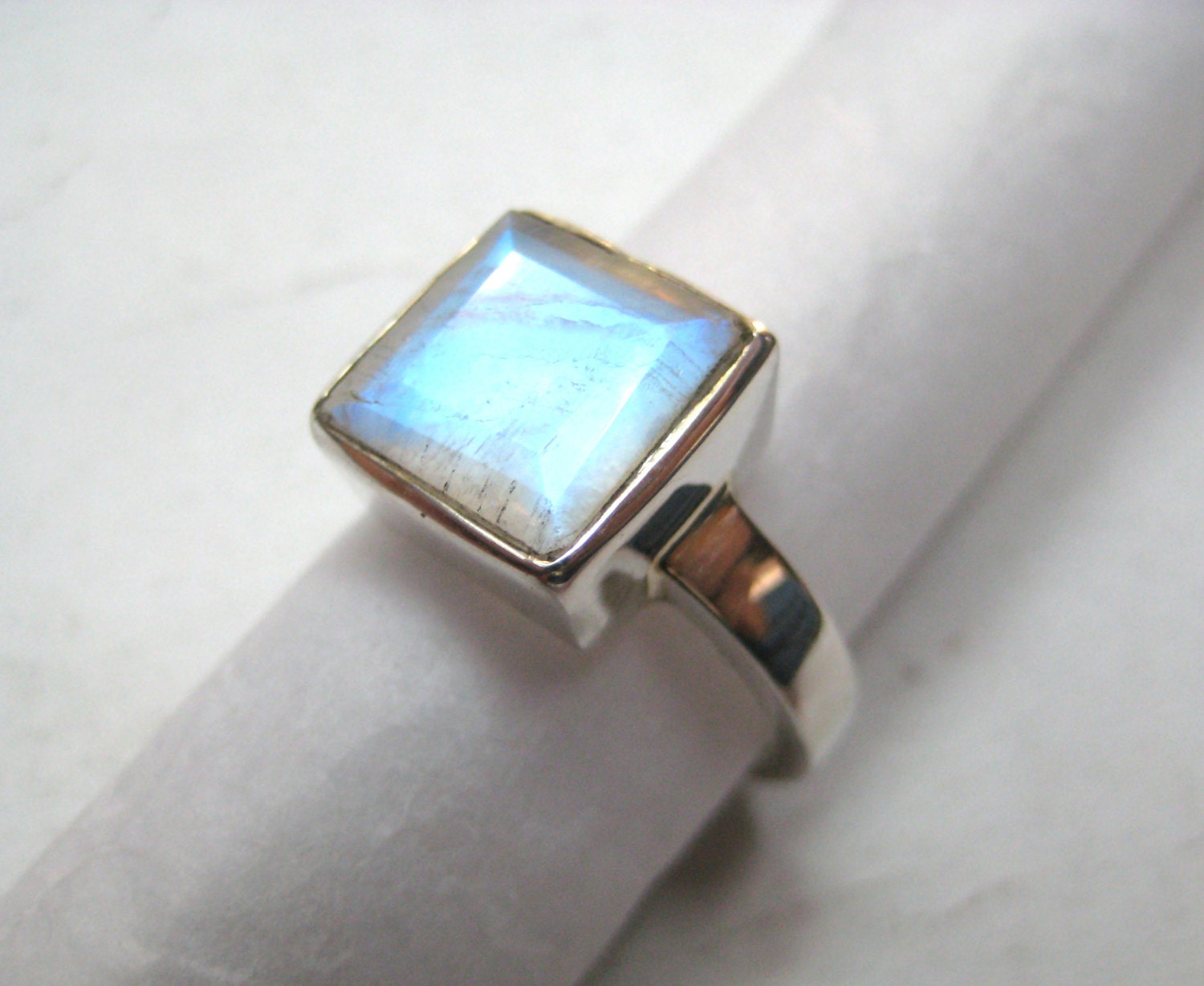 Rainbow Moonstone 925 Sterling Silver Ring Fine Quality | Etsy