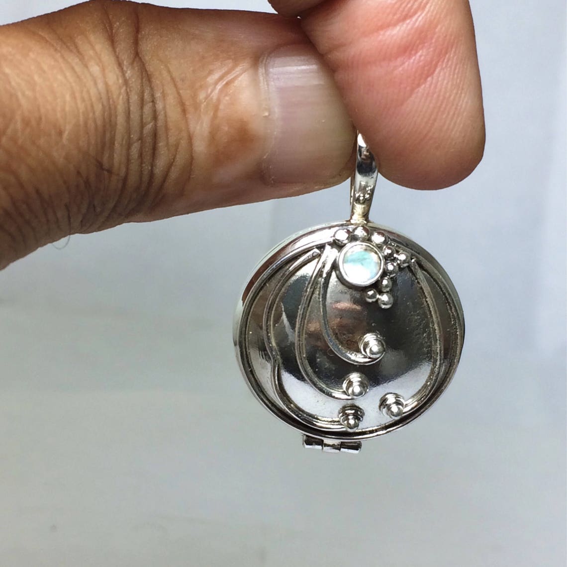 925 Sterling Silver Box Pendant Studded Faceted Rainbow - Etsy