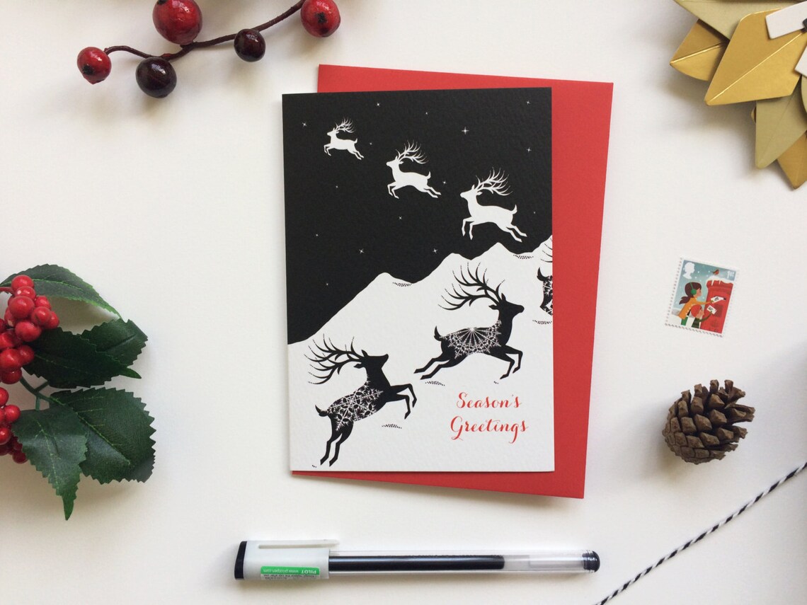 Set of 3 or 5 Choose Your Own Illustrated Christmas Cards - Etsy