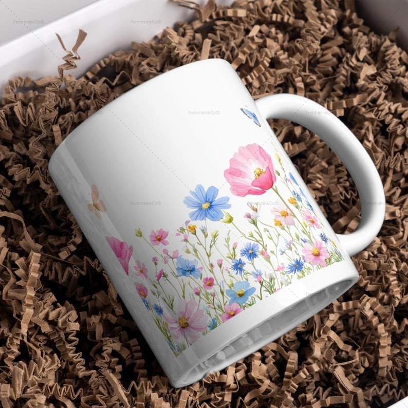 Watercolor Wildflower Border Clipart | Meadow Floral PNG (commercial ...