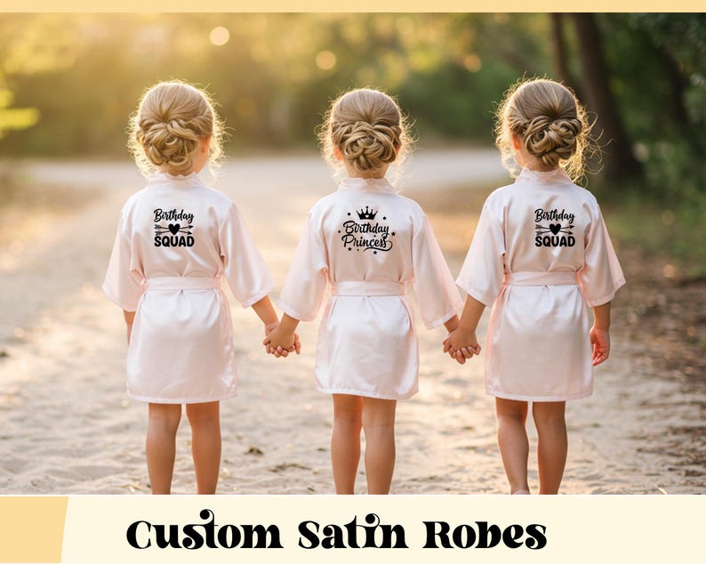Custom Kids Satin Robe | Personalized Flower Girl, Bridal Party Gift - Etsy