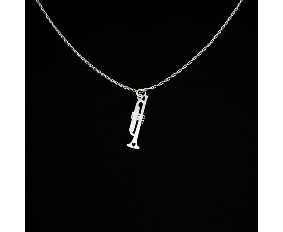 Trumpet Necklace Trumpet Jewelry Trumpet Gift Sterling | Etsy