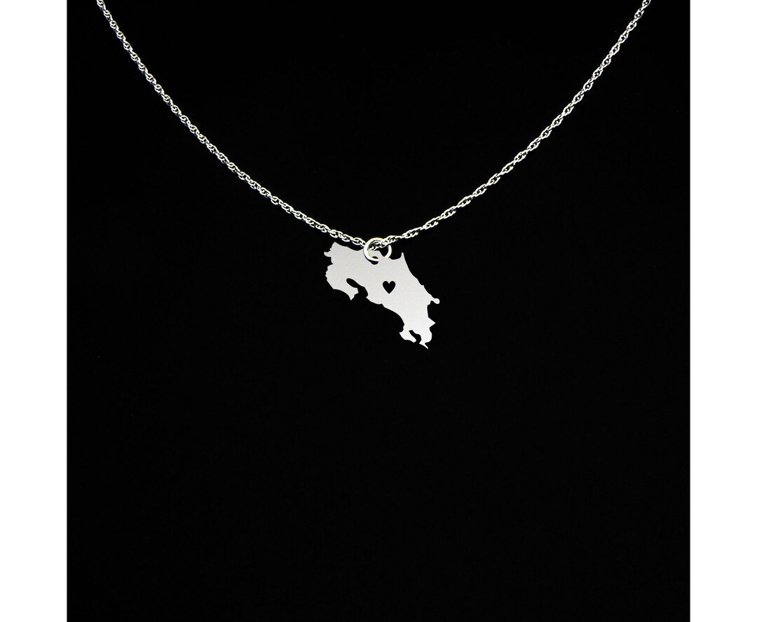 Costa Rica Necklace - Costa Rica Jewelry - Costa Rica Gift - Sterling ...