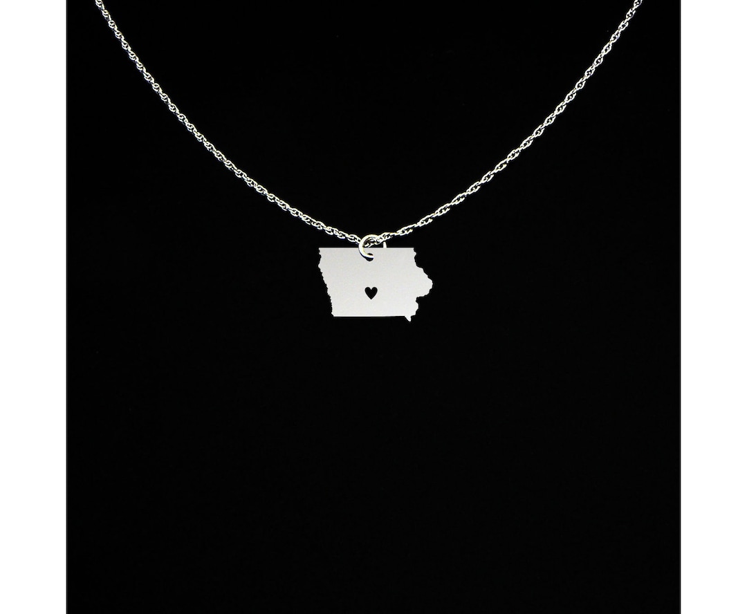 Iowa Necklace - Iowa Jewelry - Iowa Gift - Sterling Silver - Etsy