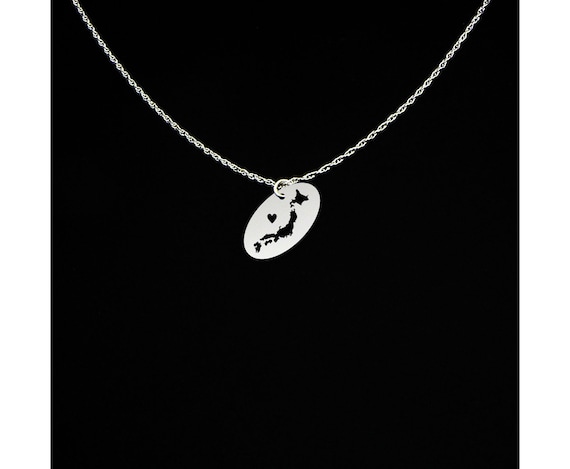 Japan Necklace Japan Jewelry Japan Gift Sterling Silver - Etsy