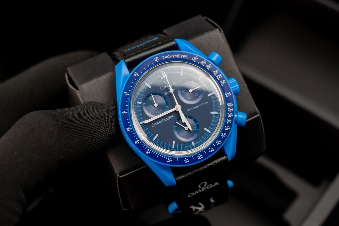 Omega X Swatch Speedmaster Moonswatch Mission to Neptune 42mm - Etsy