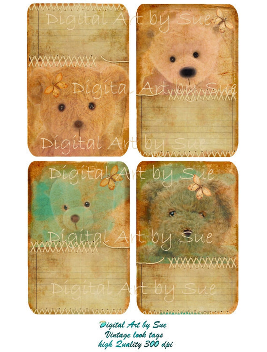 Instant Digital Download - Teddy Bear Notes - Quality Printables ...
