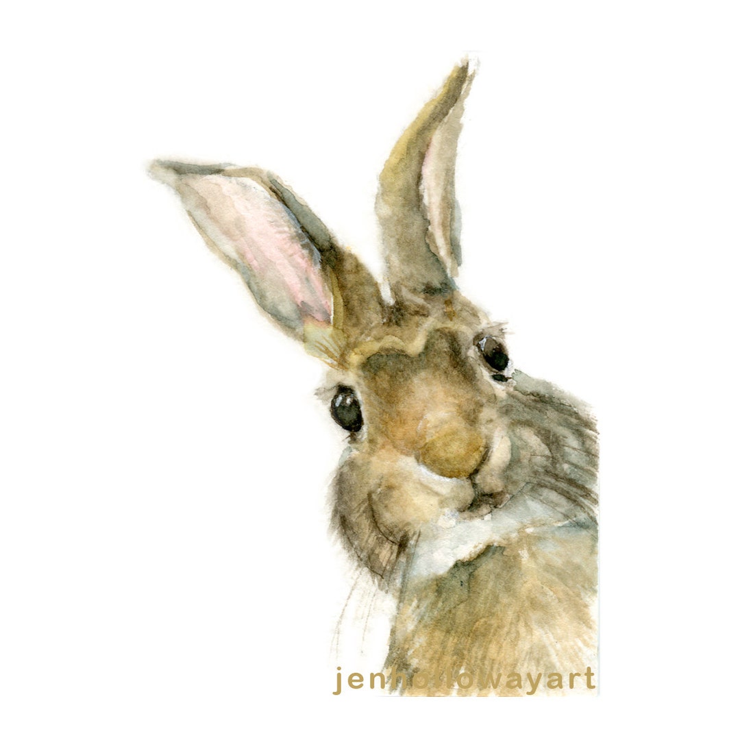 Watercolor Rabbit, Rabbit Print, Pooka Print, Jackrabbit Print, Rabbit ...