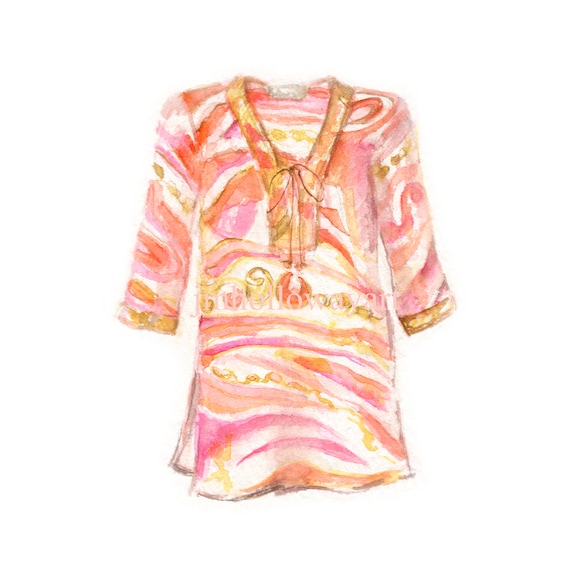 Watercolor Pucci Tunic Vintage Pucci Tunic Print Pucci Print - Etsy
