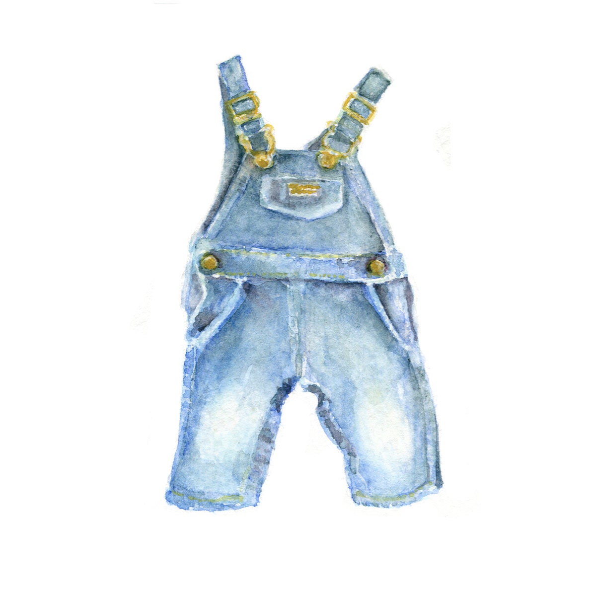 Watercolor Overalls Overalls Print Oshkosh Overalls Print | Etsy