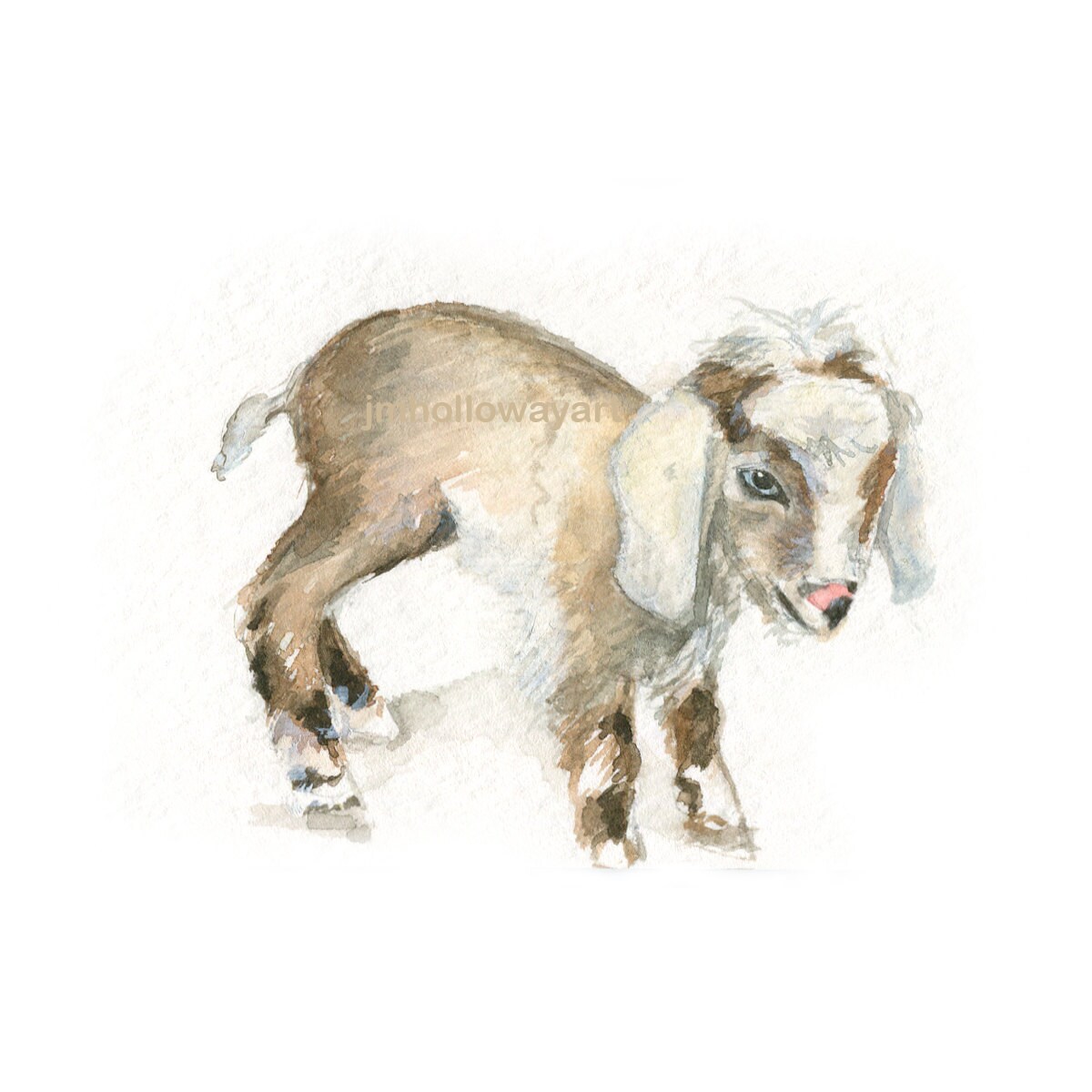 Watercolor Baby Goat Baby Goat Print Baby Goat Art Farm - Etsy