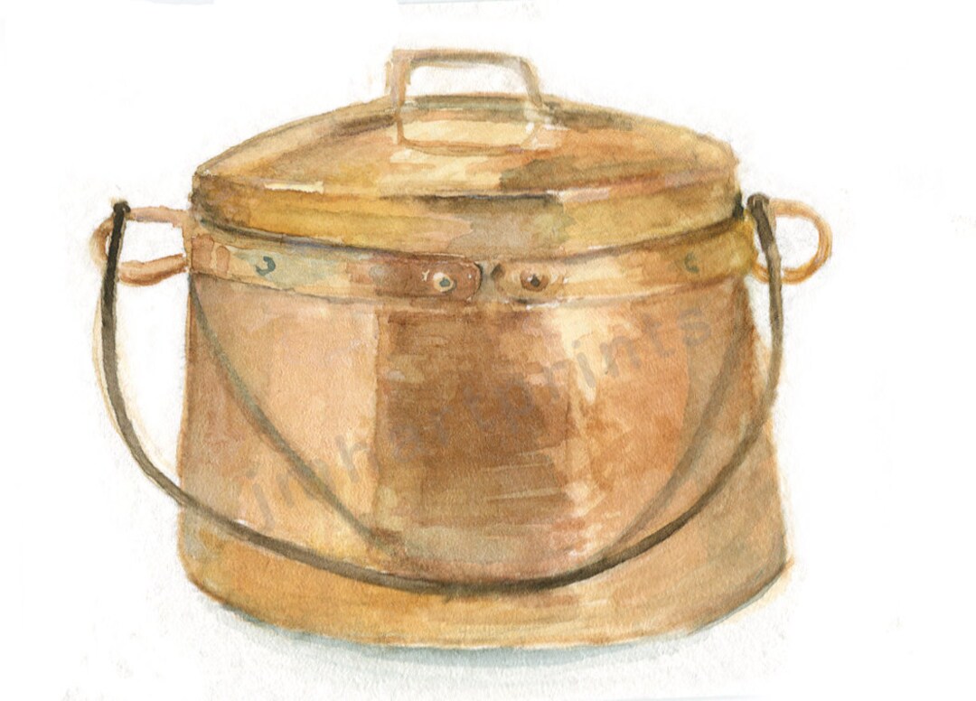 Watercolor Copper Pot, Art Print Copper Pot - Etsy