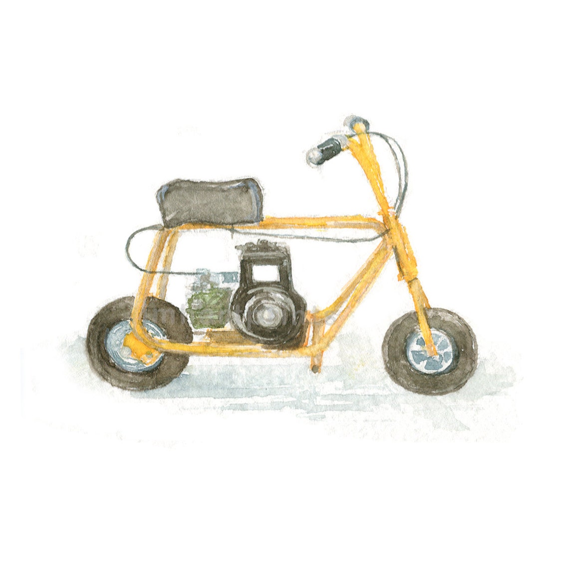 Watercolor Mini Bike Mini Bike Print Print for Him - Etsy