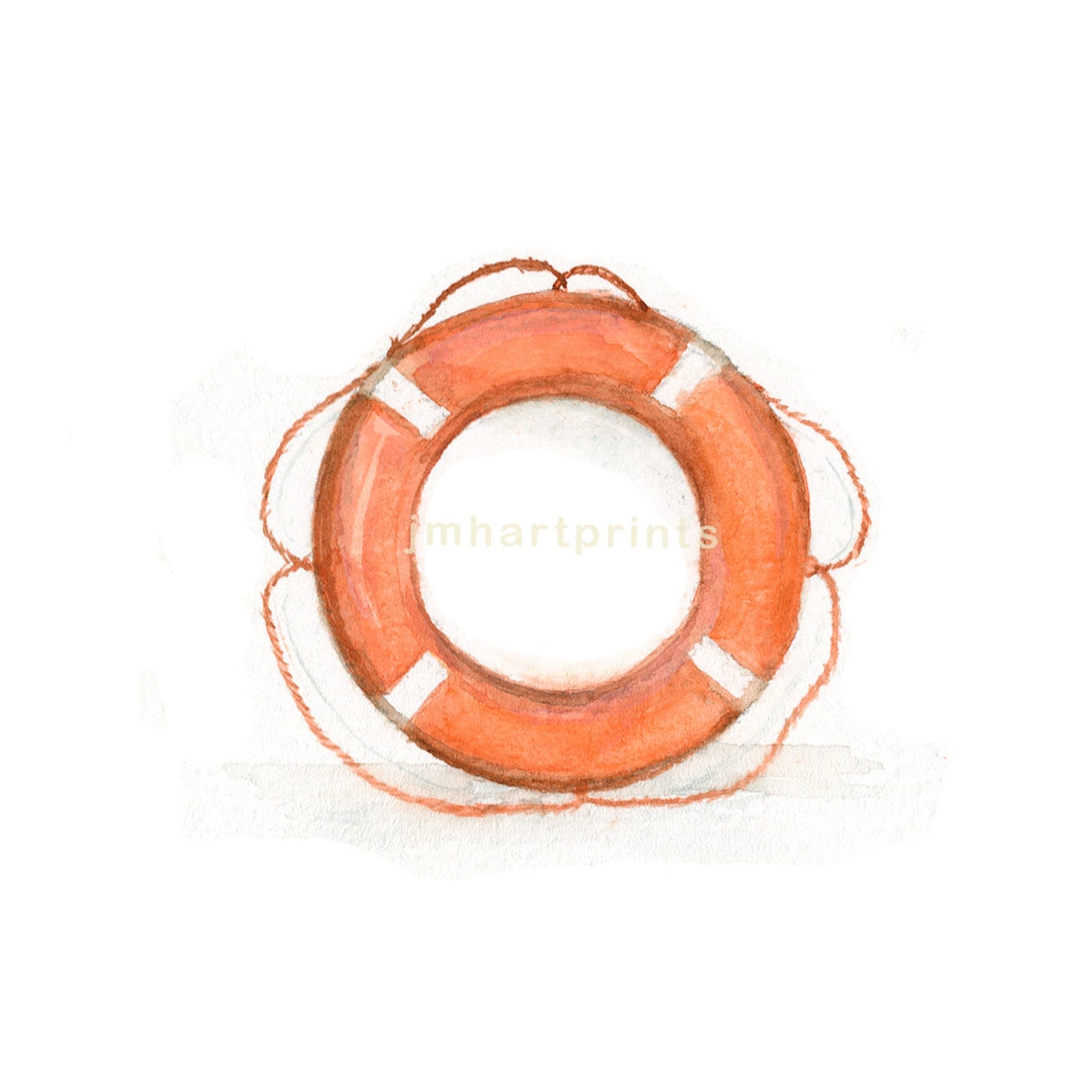 Watercolor Life Ring Life Ring Print Orange Life Ring Print | Etsy