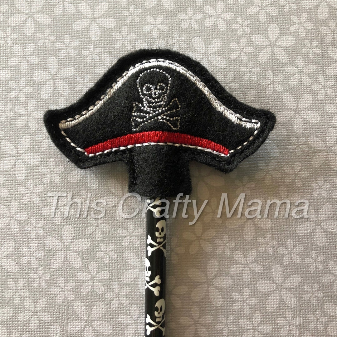 Pirate Hat Pencil Topper - Felt Pirate Hat Pencil Topper - Party Favors ...