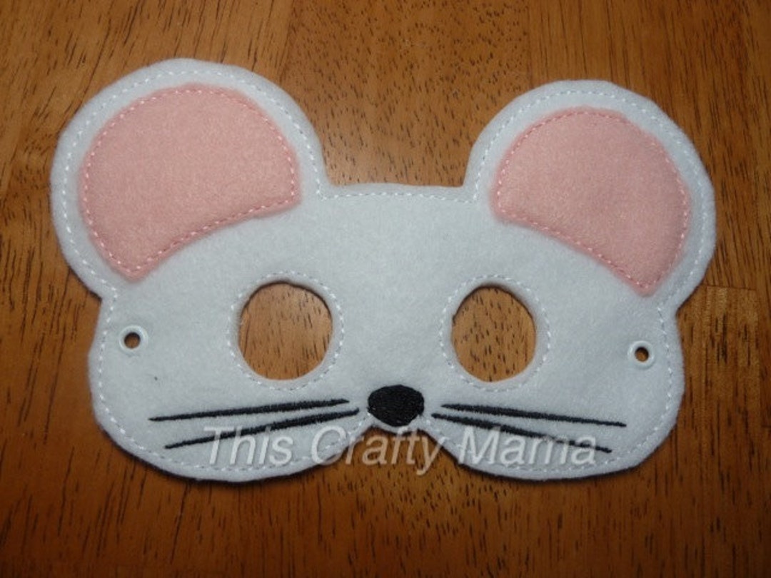 Felt White Mouse Mask - Etsy