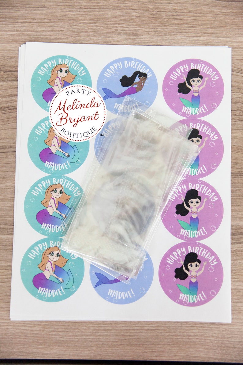 Personalized Mermaid Themed 2.5 Inch Stickers Under the Sea | Etsy