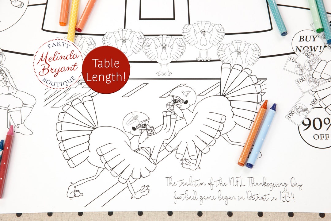 Thanksgiving Kids Table Decor Coloring Tablecloth Turkey - Etsy Canada