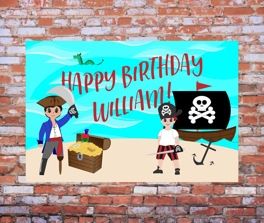 Personalized Pirate Poster 2x3 Feet Exclusive Design for Ocean Themed ...