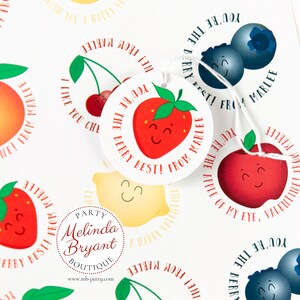 Personalized Valentine Gift Tags for Children Farmers Market Fruit ...