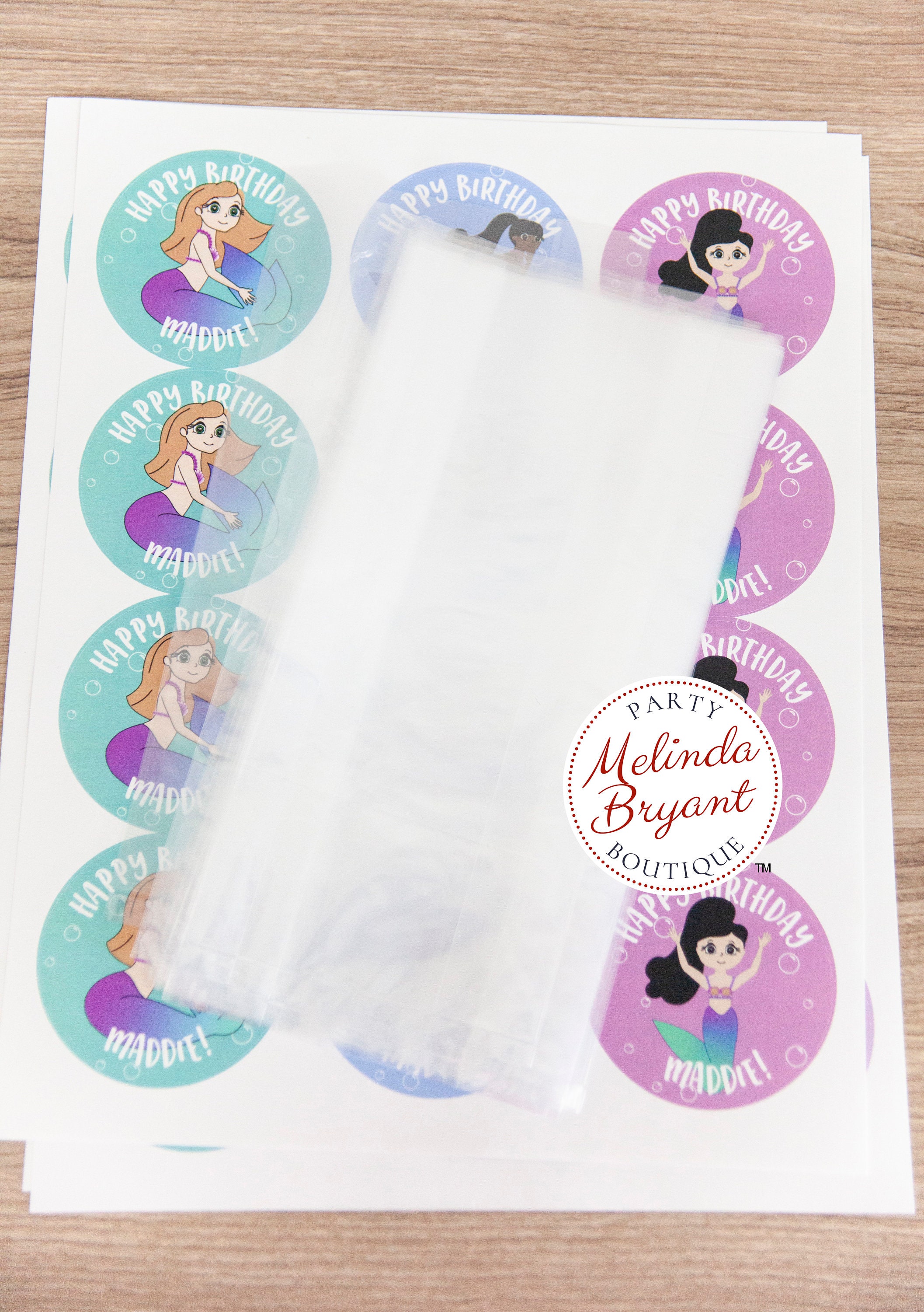 Personalized Mermaid Themed 2.5 inch Stickers Under the Sea | Etsy