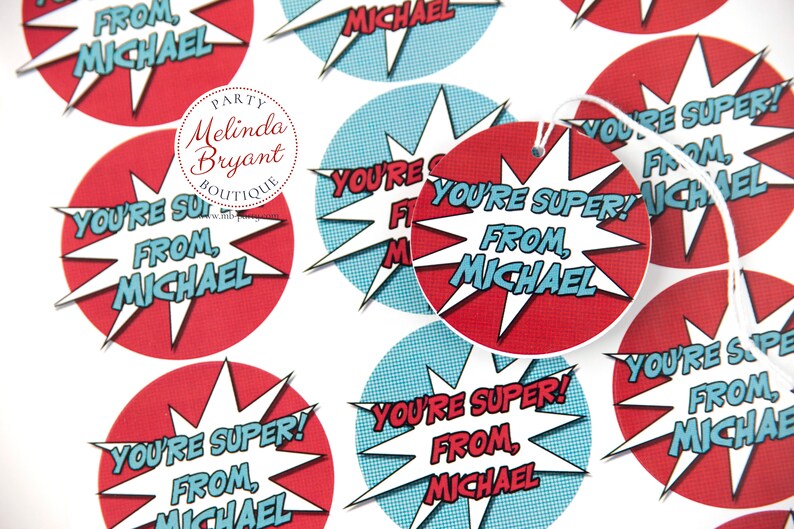 Personalized Valentine Gift Tags for Children Comic Book - Etsy