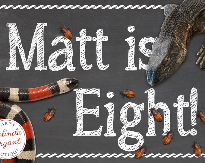 Printed Reptile Party 2x3 Backdrop Snake Birthday Banner Lizard Theme ...