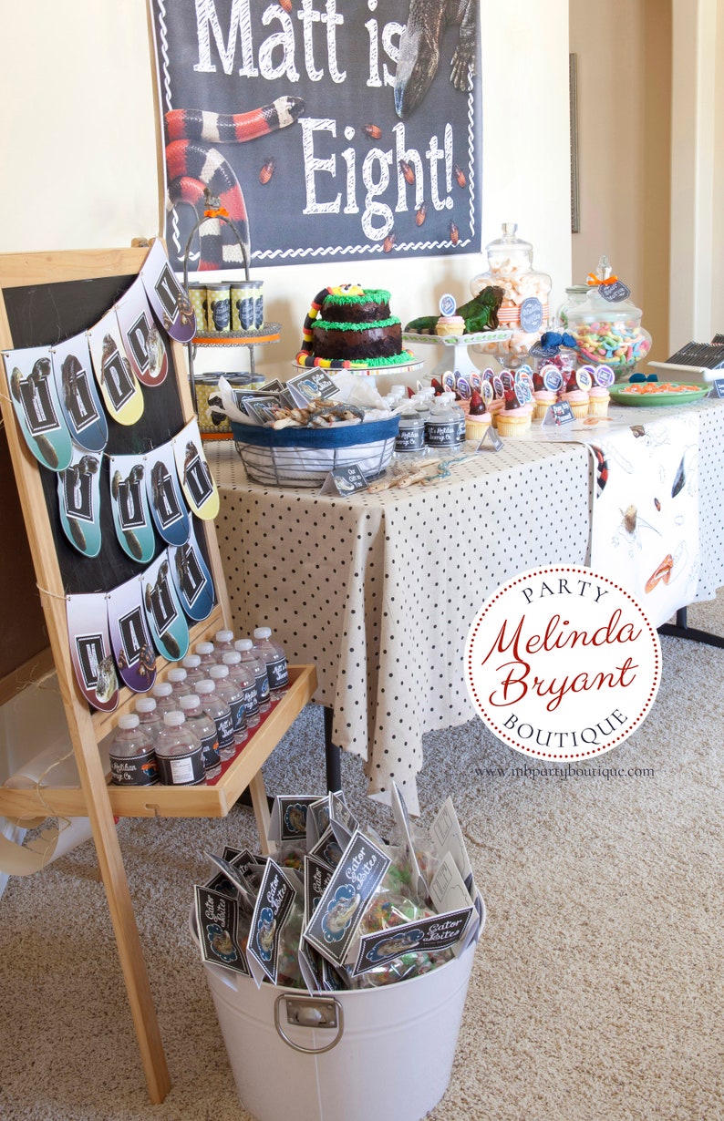 Printed Reptile Party 2x3 Backdrop Snake Birthday Banner Lizard Theme ...