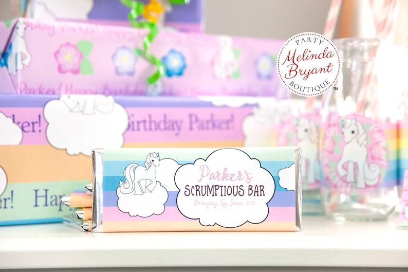 Personalized Unicorn Candy Bar Wrappers With Pastel Rainbows - Etsy