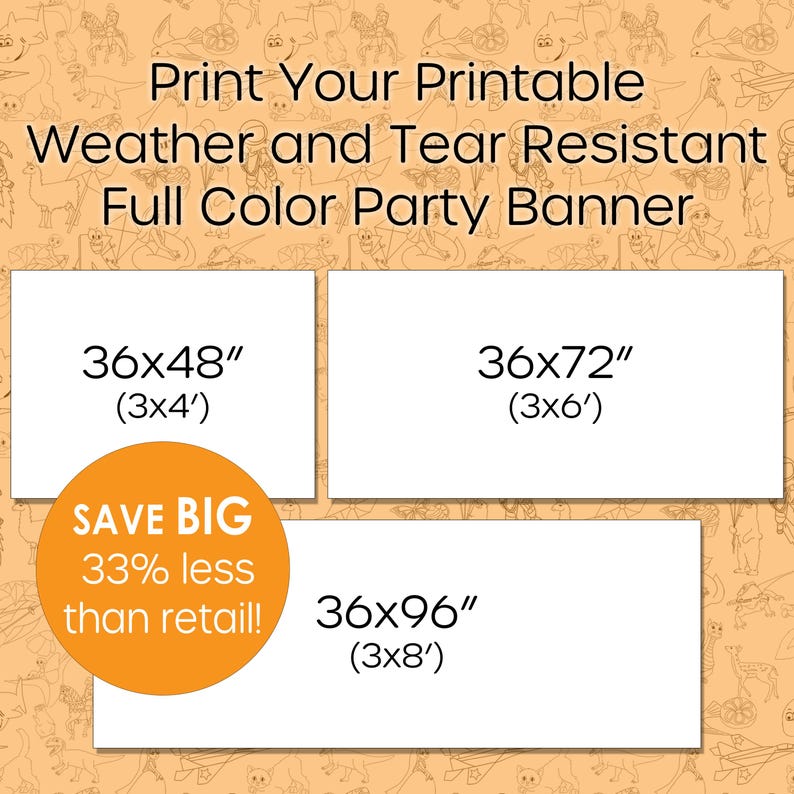 Print Your Printable File Weather Resistant Banner Indoor Outdoor Party ...