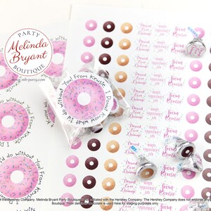 Personalized Donut Grow up Themed Party Decor .75" Stickers Kids Custom ...