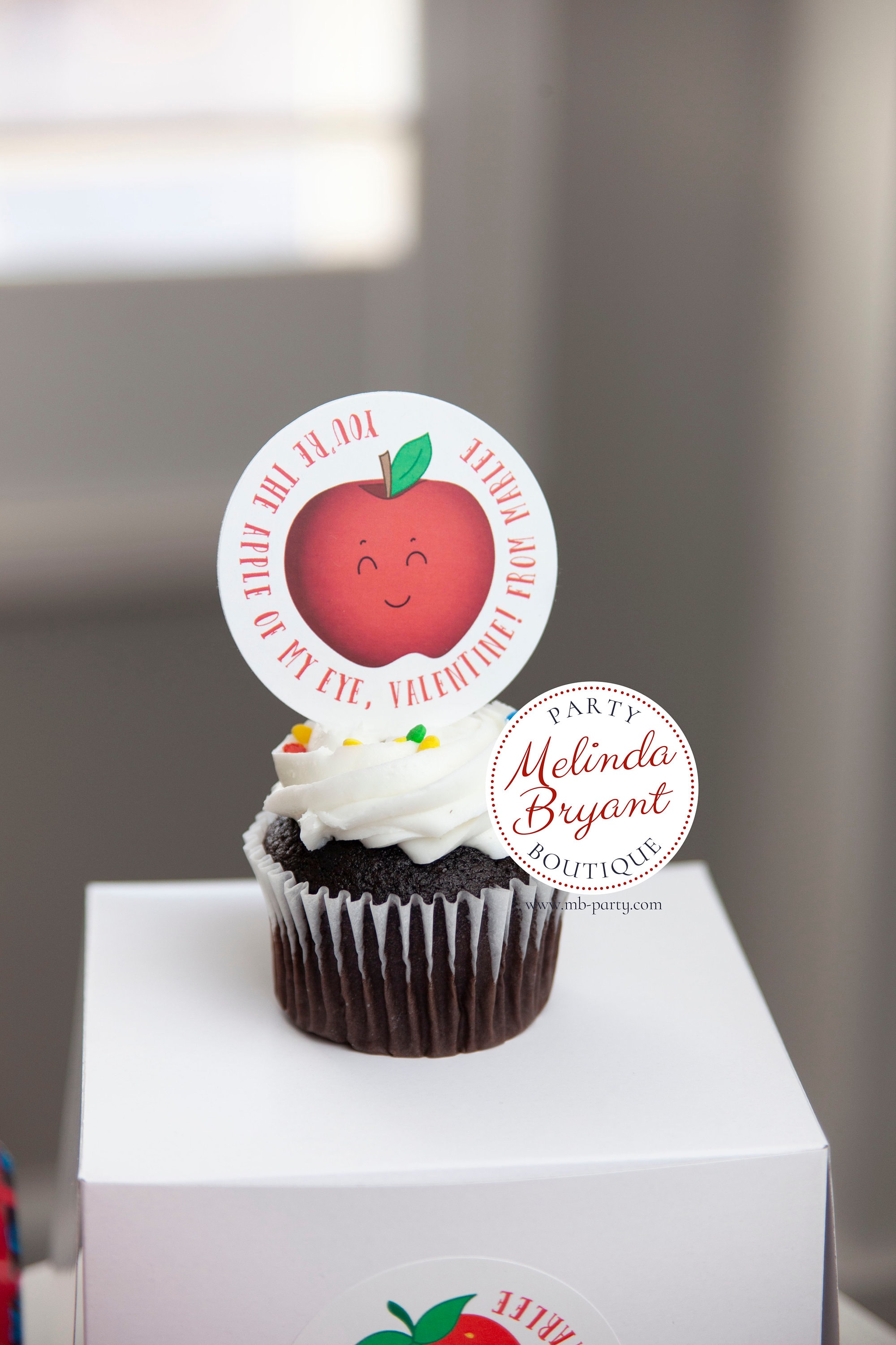 Personalized Valentine Cupcake Topper Kit Farmers Market Fruit Stand ...