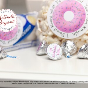 Kids Personalized Valentines Pink Donut Themed Sticker Sheets, Kit ...