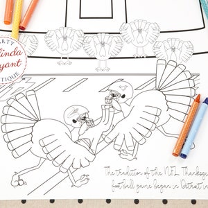 Thanksgiving Kids Table Decor Coloring Tablecloth Turkey - Etsy