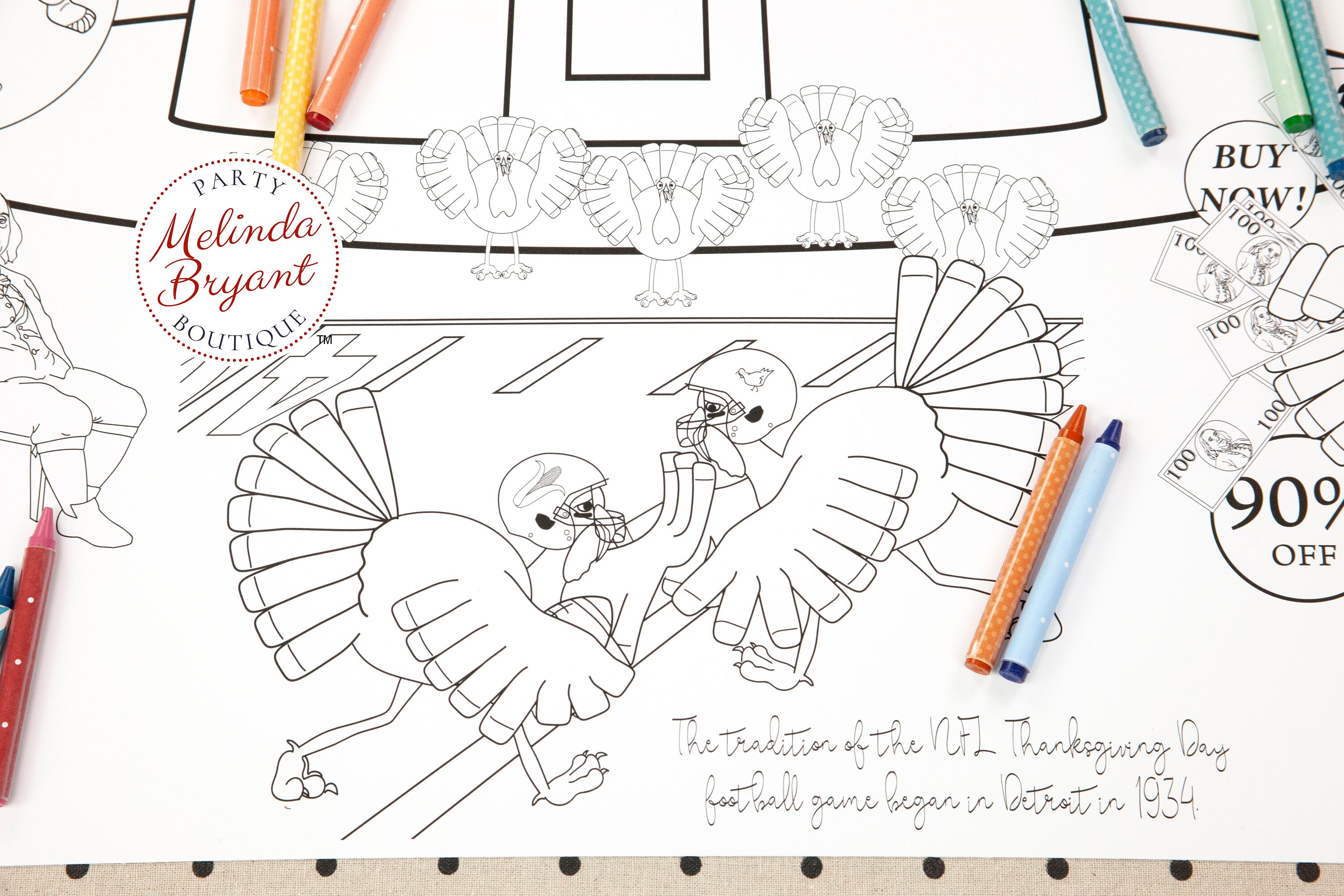 Thanksgiving Kids Table Decor Coloring Tablecloth Turkey - Etsy Canada