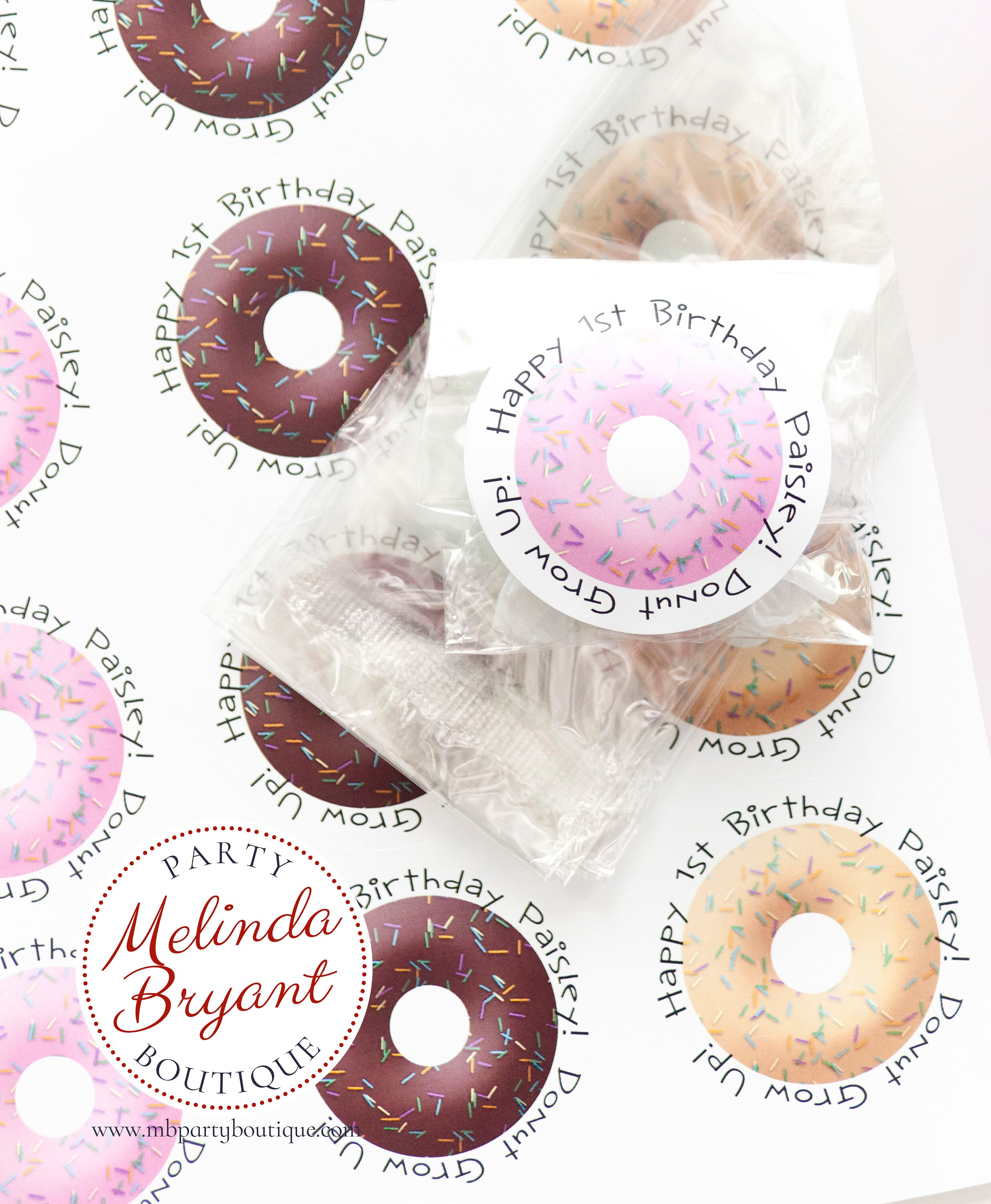 Personalized Donut Themed 2.5 Inch Stickers Donut Grow up | Etsy
