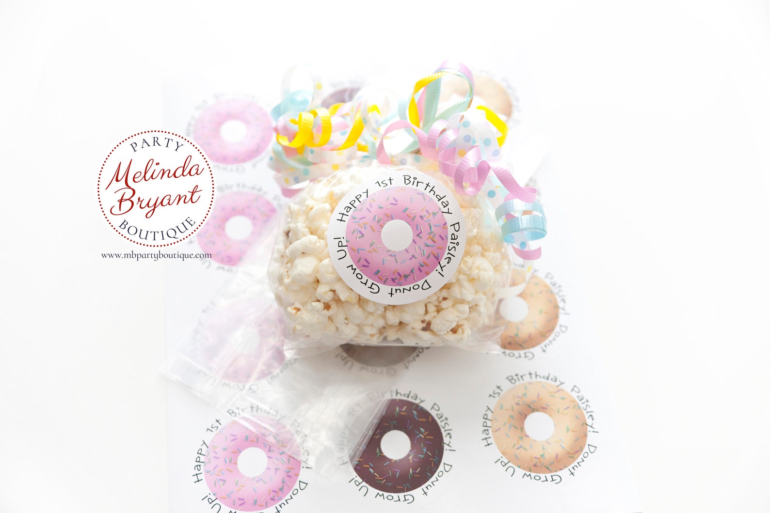 Personalized Donut Themed 2.5 Inch Stickers Donut Grow up | Etsy