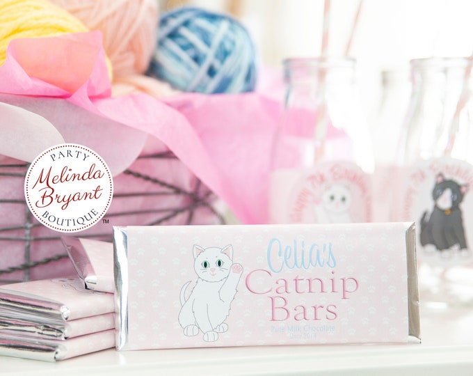 Personalized Kitty Cat Candy Bar Wrappers Printable Custom Text Fun for ...