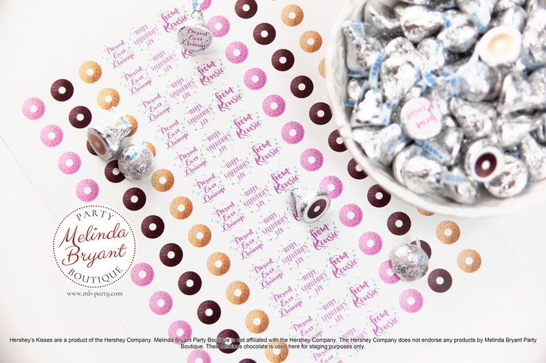 Personalized Donut Themed Valentine Candy Stickers for Kids / | Etsy