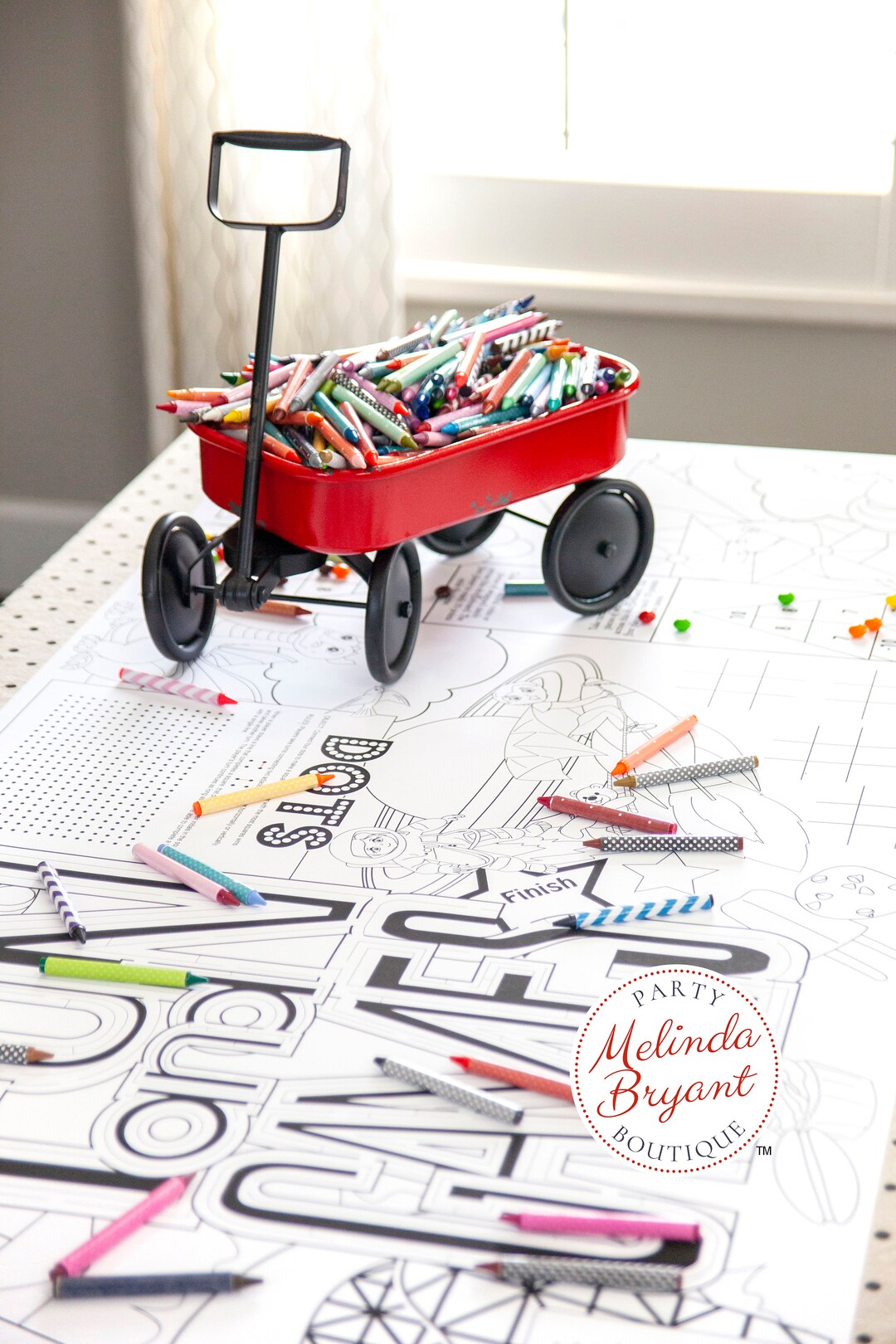 Personalized Puzzles and Games Coloring Table Runner Birthday Party ...