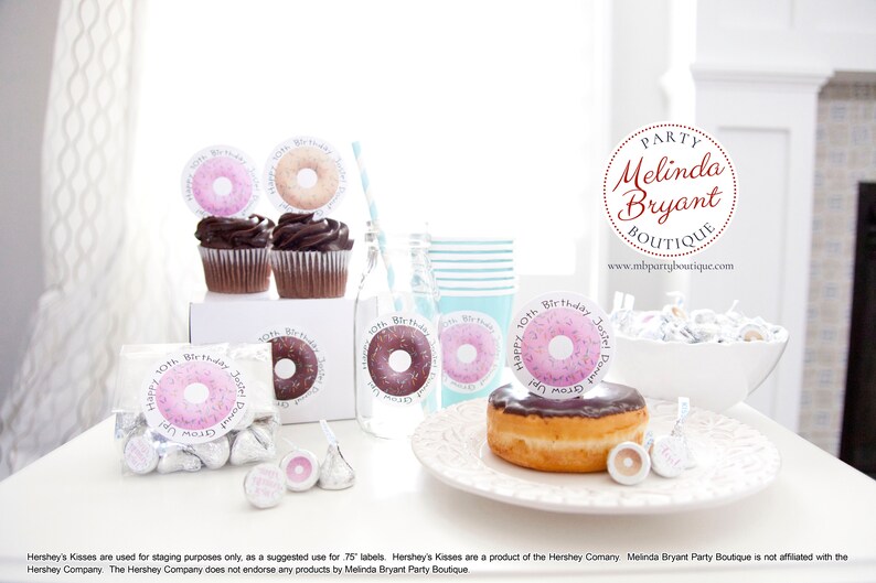 Personalized Donut Themed 2.5 Inch Stickers Donut Grow up Birthday ...