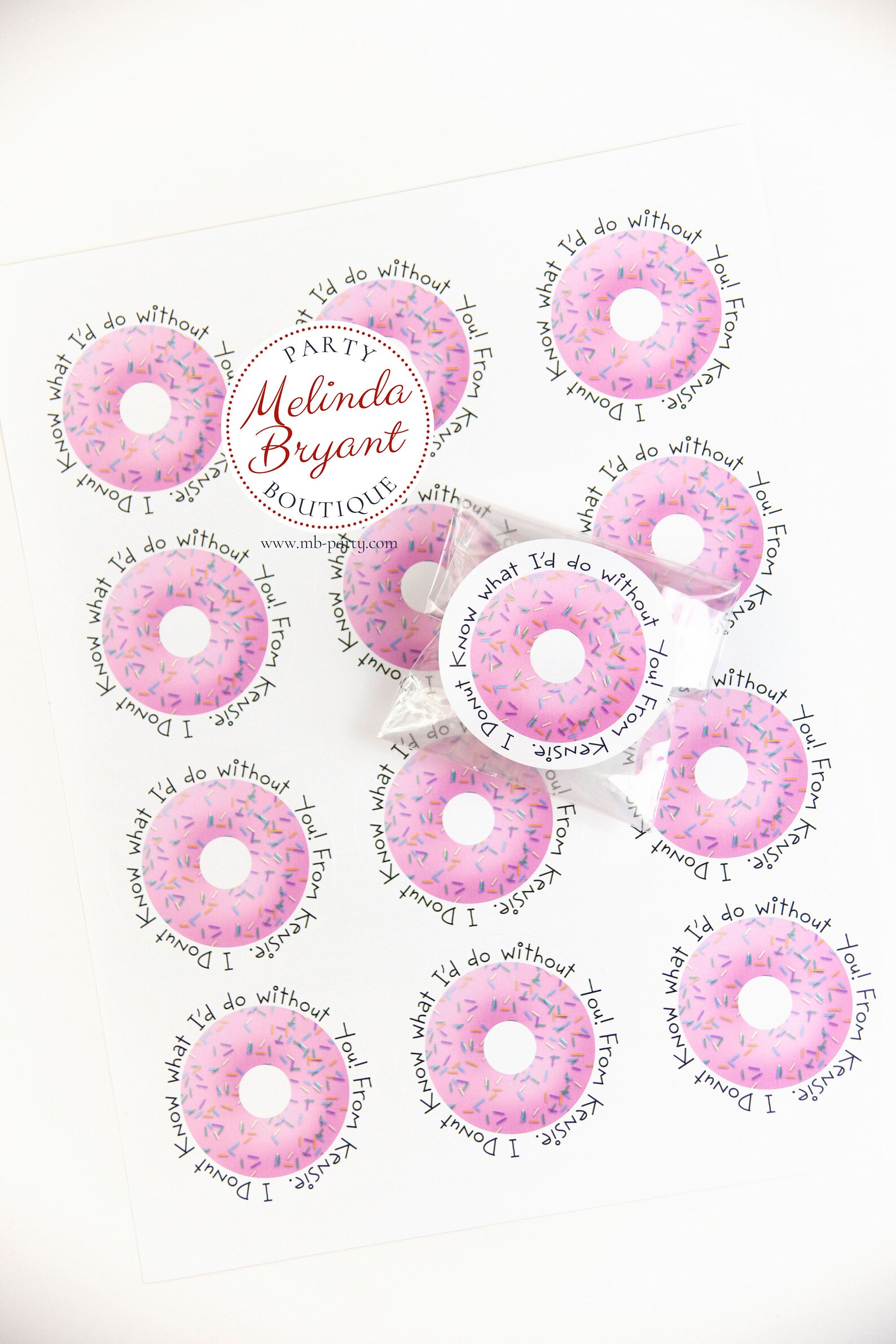 Kids Personalized Valentines Pink Donut Themed Sticker Kits - Etsy