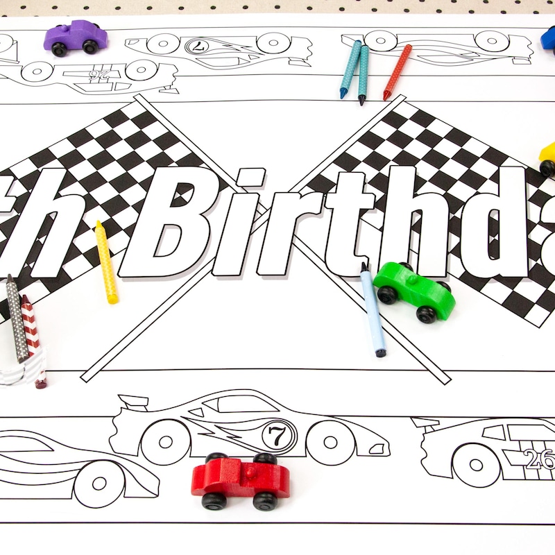 Cars Coloring Kids Table - Etsy