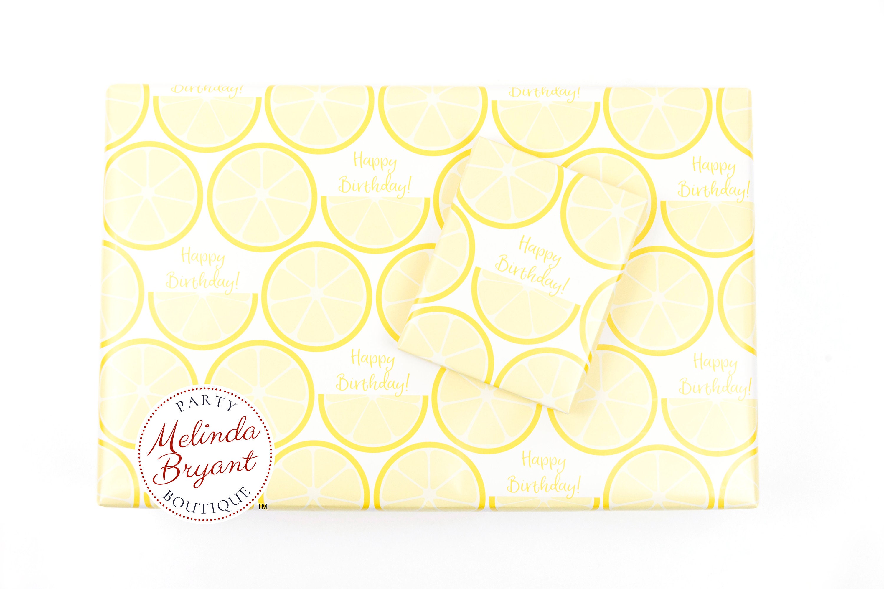 Lemon Themed Wrapping Paper with Personalized Text / Farmers | Etsy