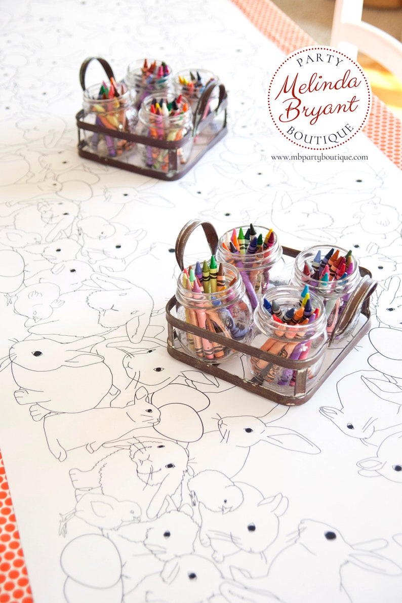 Easter Decorations Table Runner Coloring Page Personalized Spring ...
