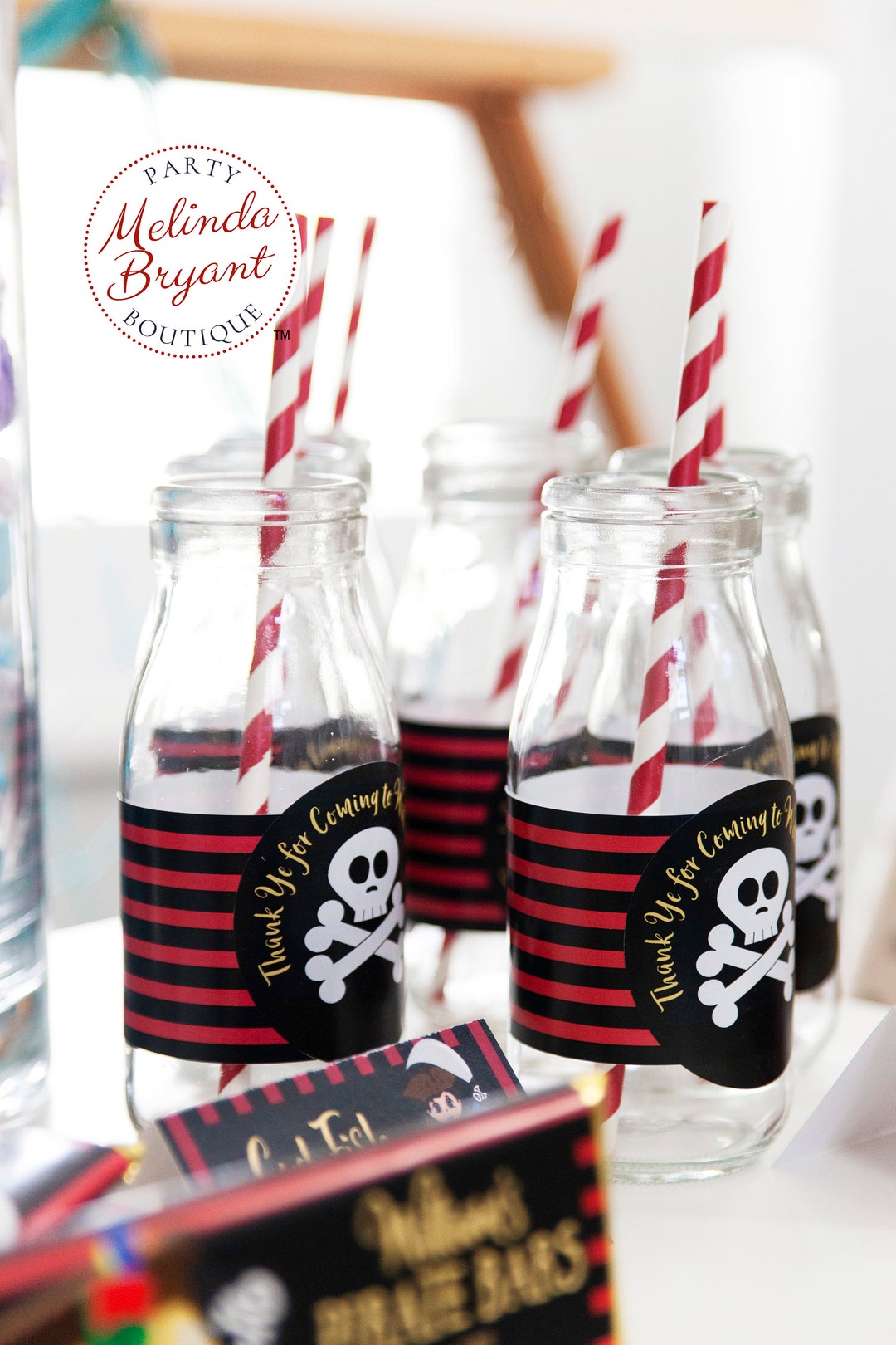 Personalized Pirate Themed 2.5 Inch Stickers and Decor Kits for ...