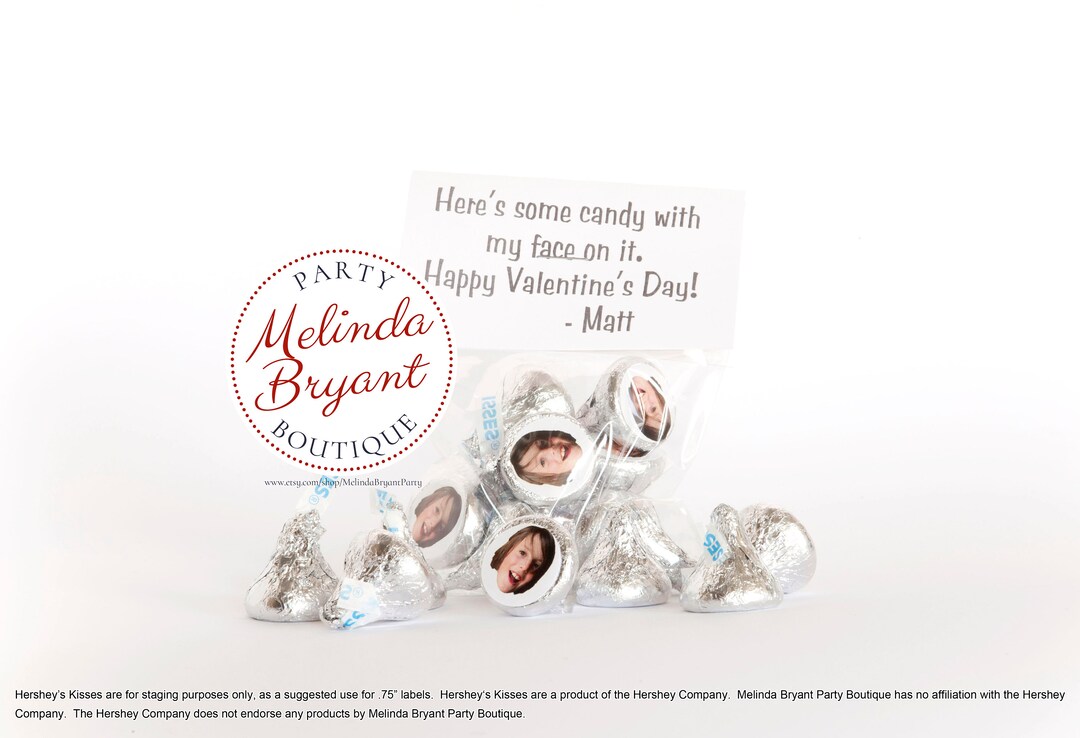 Personalized Selfie Valentines Card Sticker Kits With Small Candy ...